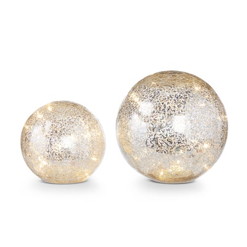 Mercury Glass Lighted Orbs | Frost Farms Garden Center and Landscape
